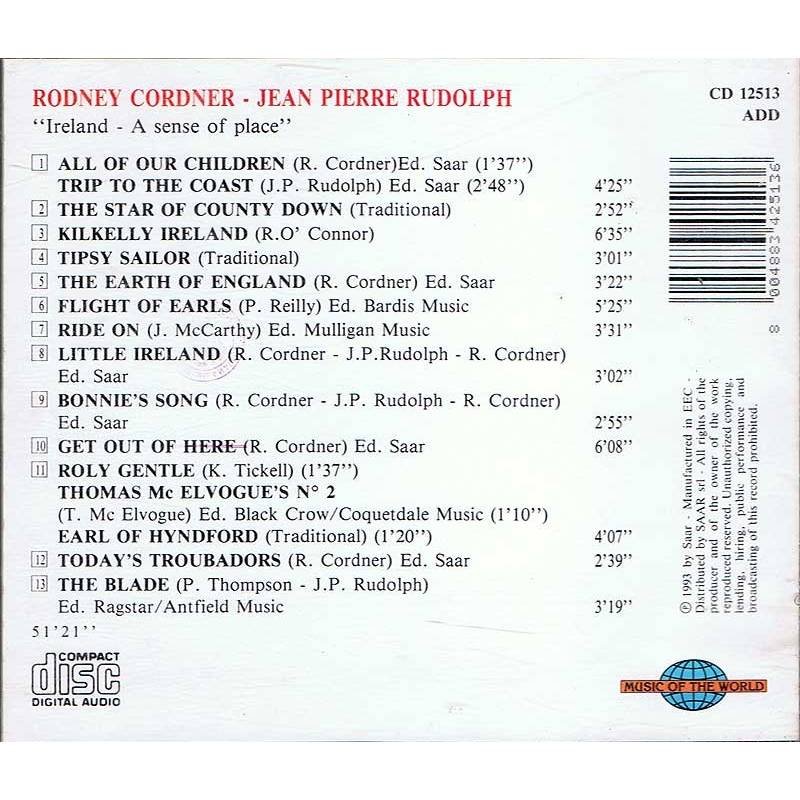 Rodney Cordner y Jean Pierre Rudolph - Ireland, A sense of Place. CD